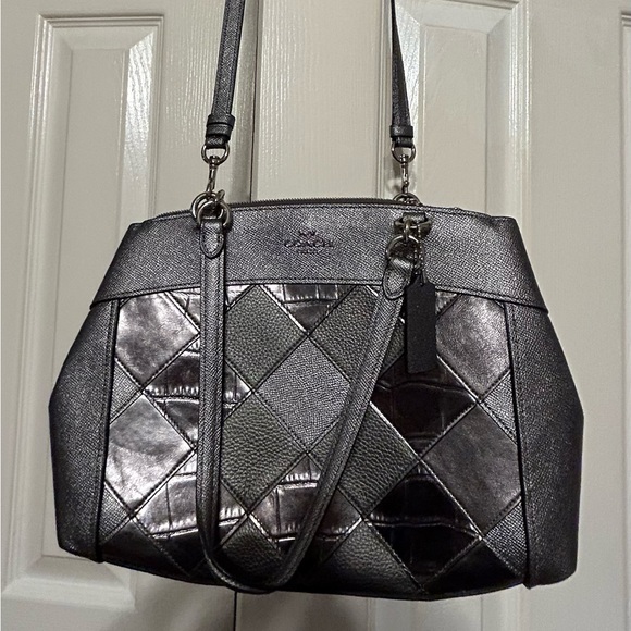Coach | Bags | Coach Pewter Satchel Crossbody Handbag | Poshmark